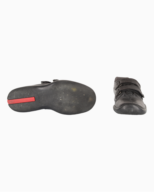 Tênis Infantil Prada Original Velcro Couro Preto