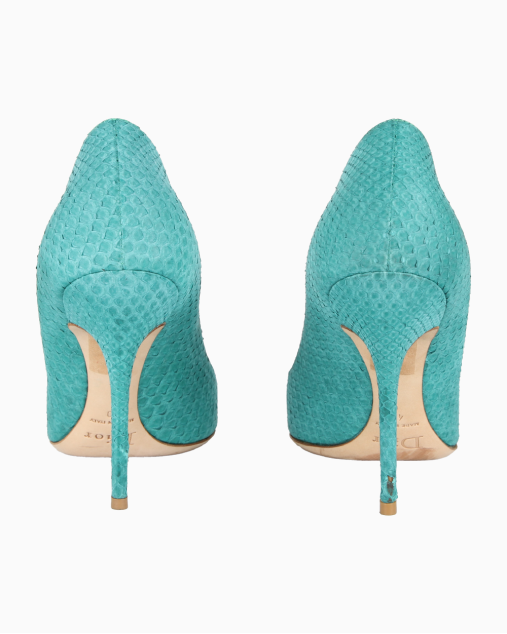 Scarpin Dior Original Couro Pyton Verde Feminino