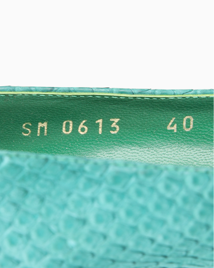 Scarpin Dior Original Couro Pyton Verde Feminino