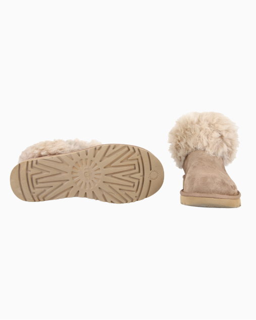 Bota Ugg Original Classic Mini Fluff Collar Bege Feminina