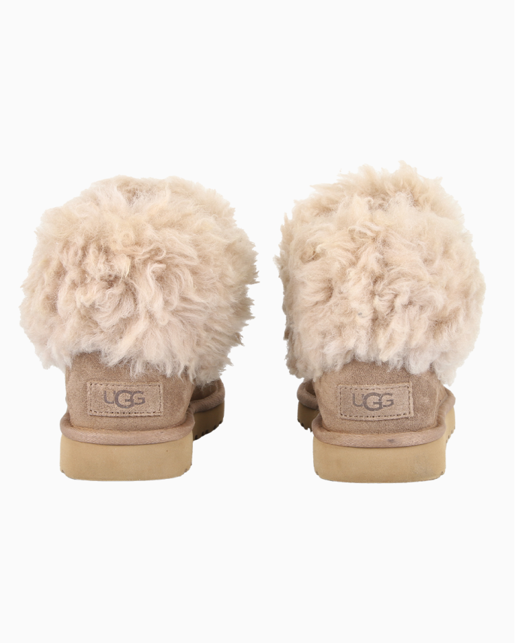 Bota Ugg Original Classic Mini Fluff Collar Bege Feminina