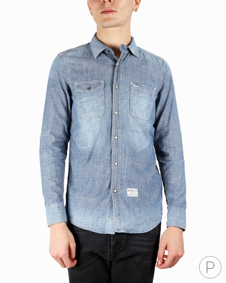 Camisa Diesel Original Original Jeans Azul Masculina