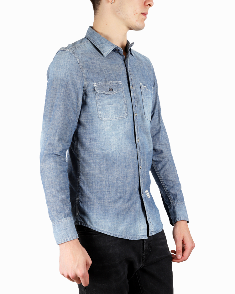 Camisa Diesel Original Original Jeans Azul Masculina