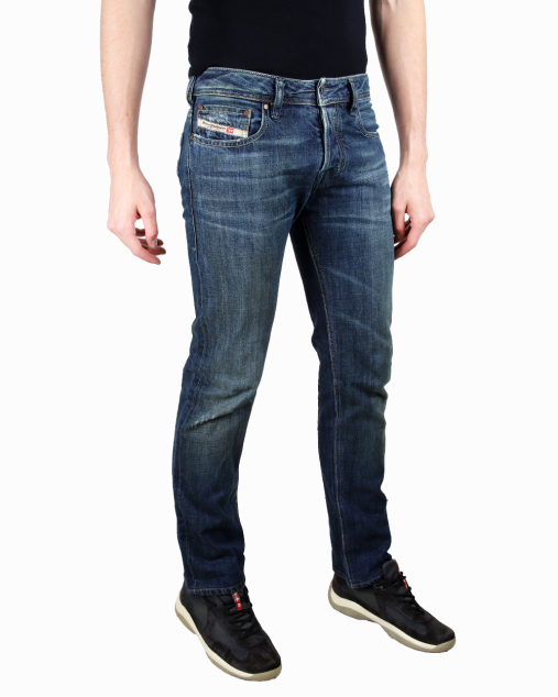 Calça Diesel Original Zathan Reta Jeans Azul Escuro Masculina