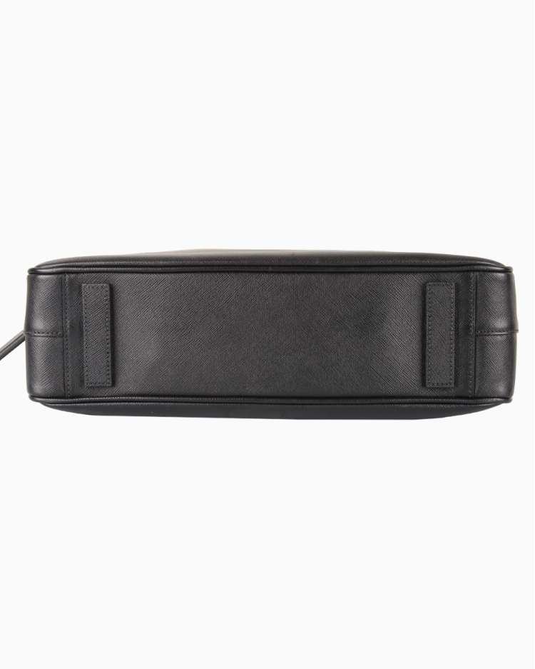 Pasta Prada Original Couro Saffiano Preta Masculina