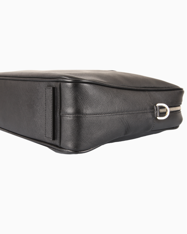 Pasta Prada Original Couro Saffiano Preta Masculina