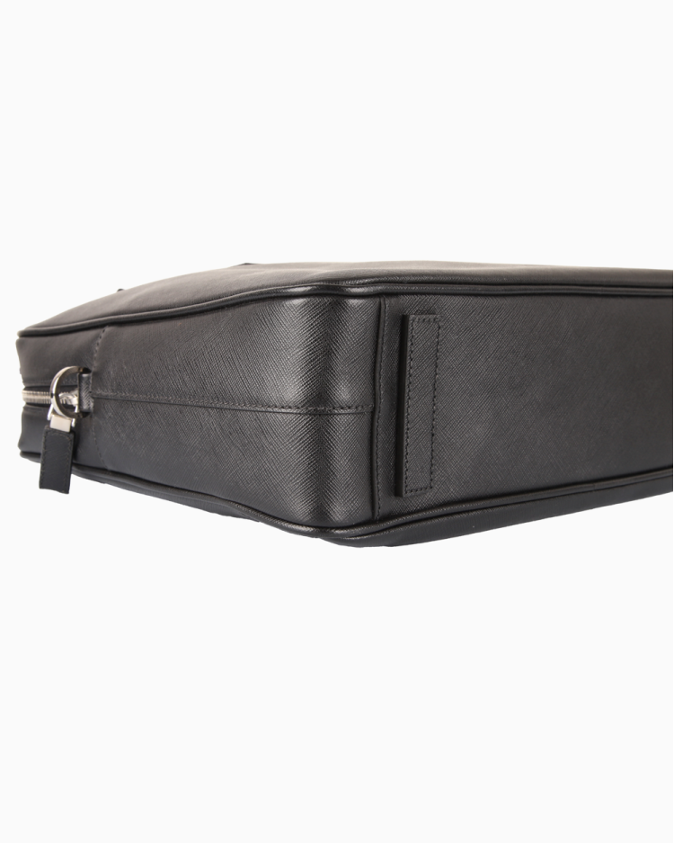 Pasta Prada Original Couro Saffiano Preta Masculina