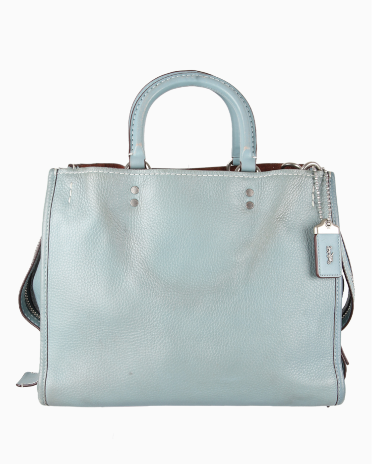Bolsa Coach Original Couro Azul Feminina