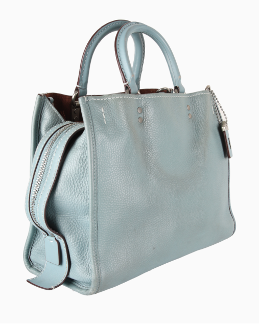 Bolsa Coach Original Couro Azul Feminina