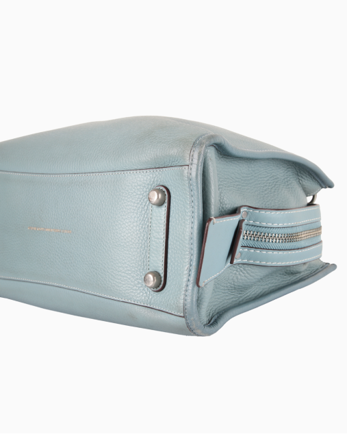 Bolsa Coach Original Couro Azul Feminina