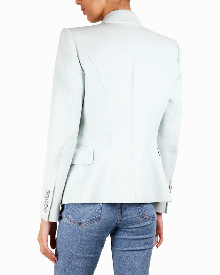 Blazer Balmain Original Lã Azul Claro Feminino