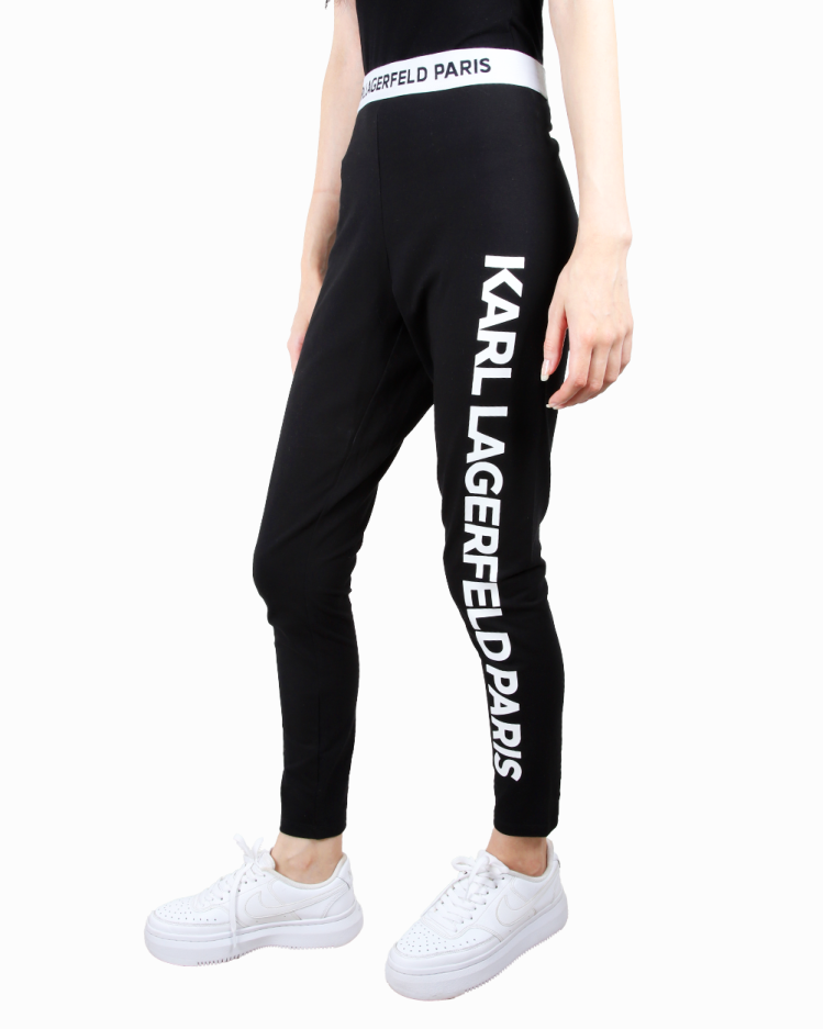 Calça Karl Lagerfeld Original Legging Logo Preta Feminina