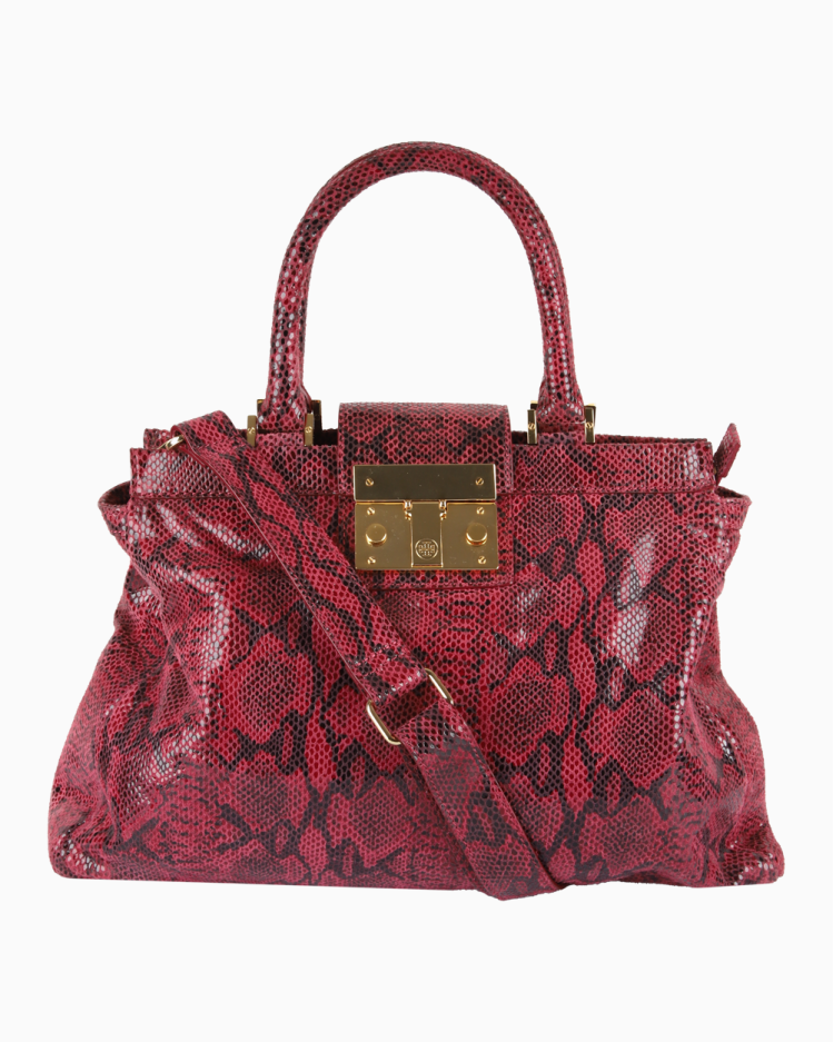 Bolsa Tory Burch Original Python Roxa Feminina