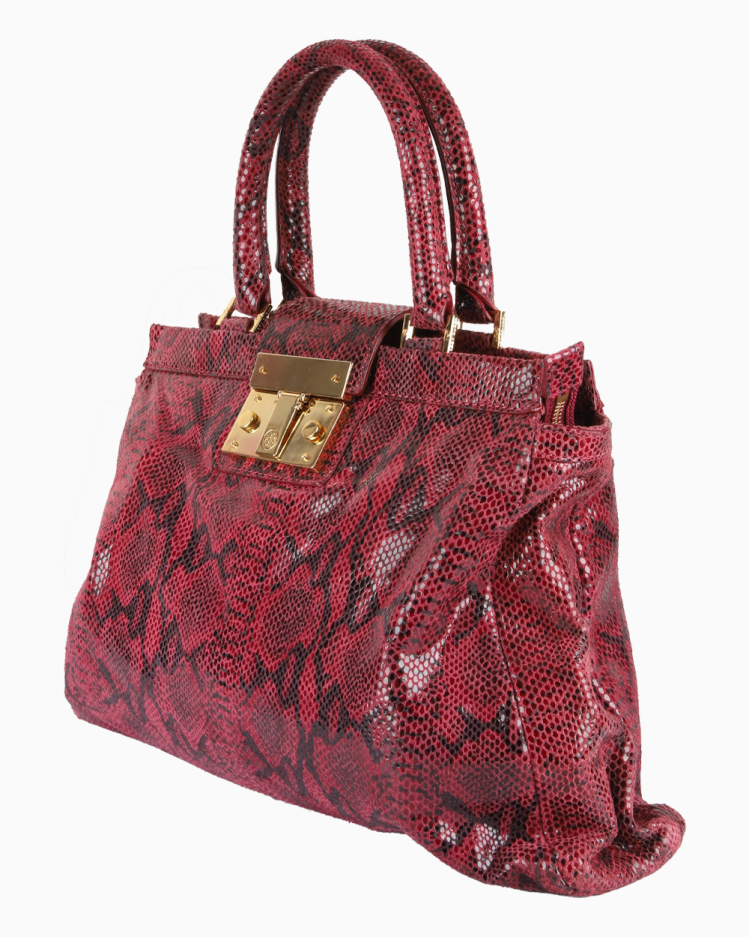 Bolsa Tory Burch Original Python Roxa Feminina