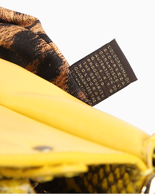 Bolsa Roberto Cavalli Original Python Amarela Feminina