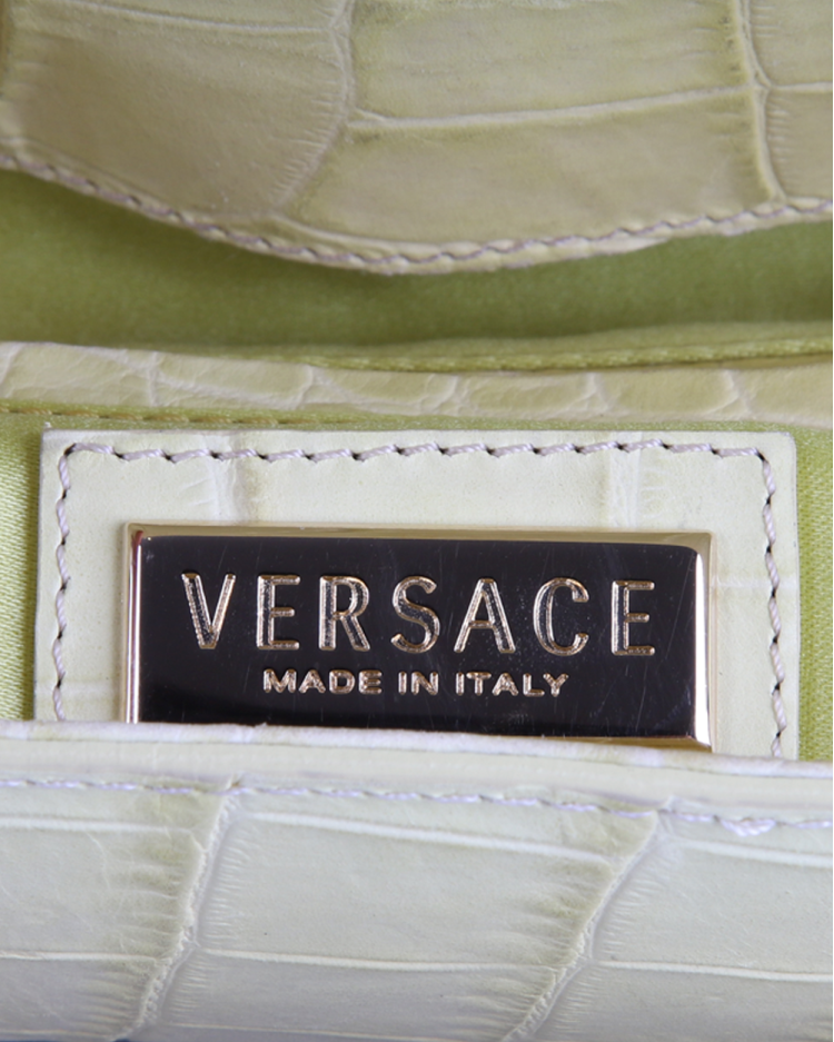 Bolsa Versace Original Croco Amarela Feminina