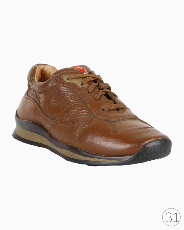Tênis Infantil Prada Original Couro Marrom