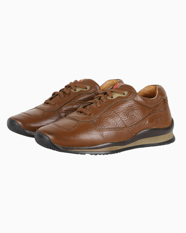 Tênis Infantil Prada Original Couro Marrom