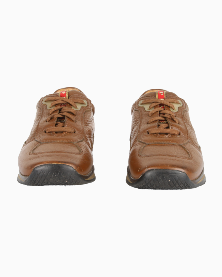 Tênis Infantil Prada Original Couro Marrom