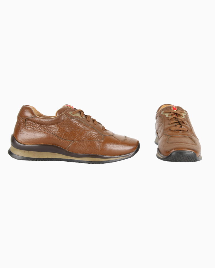 Tênis Infantil Prada Original Couro Marrom