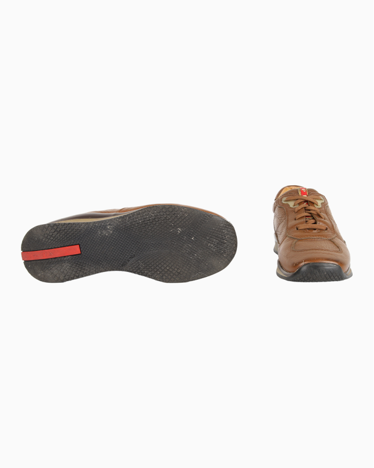 Tênis Infantil Prada Original Couro Marrom