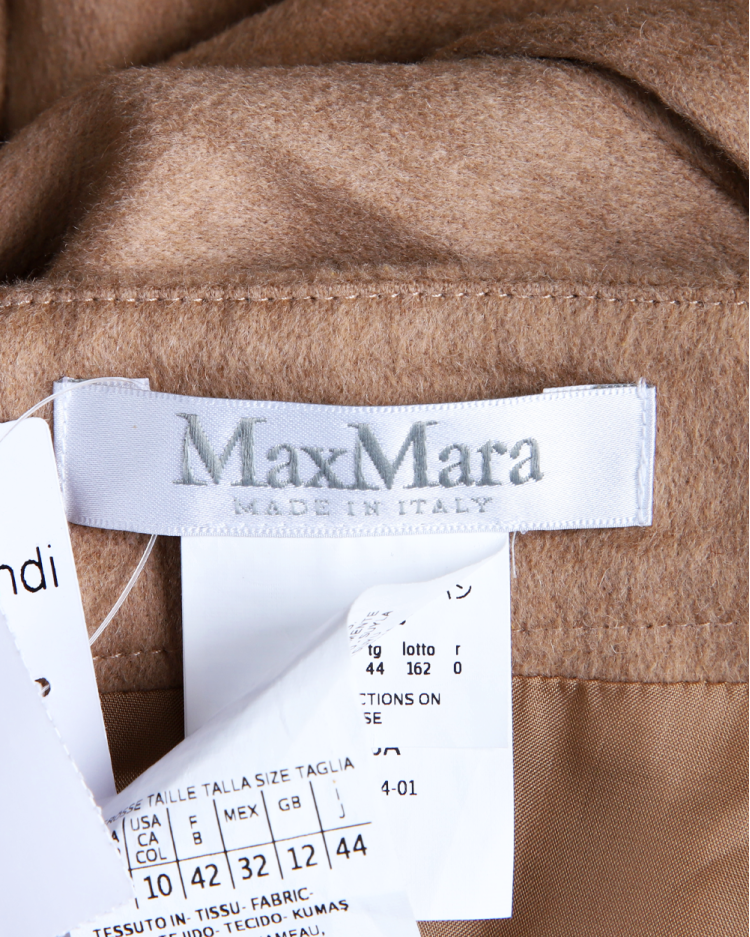 Saia Max Mara Original Pele Plissada Midi Caramelo Feminina