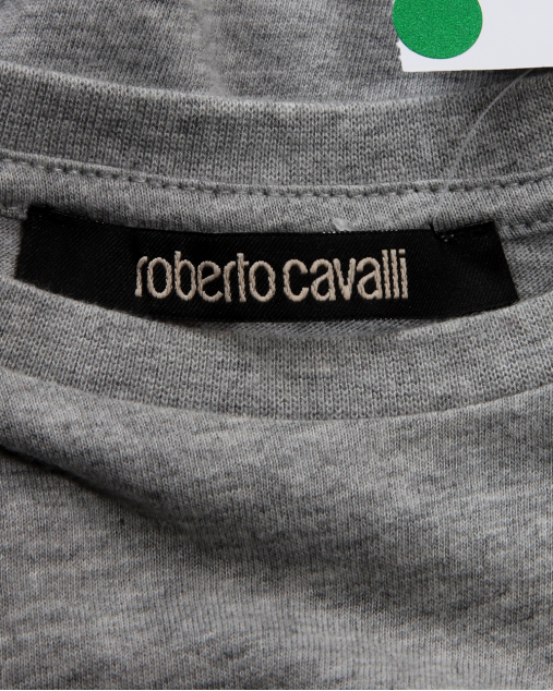 Camiseta Roberto Cavalli Original Algodão Cinza Masculino