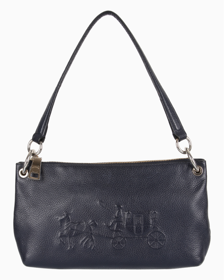 Bolsa Coach Original Embossed Charley Azul Marinho Feminina