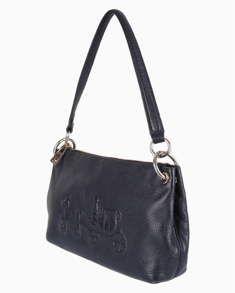Bolsa Coach Original Embossed Charley Azul Marinho Feminina