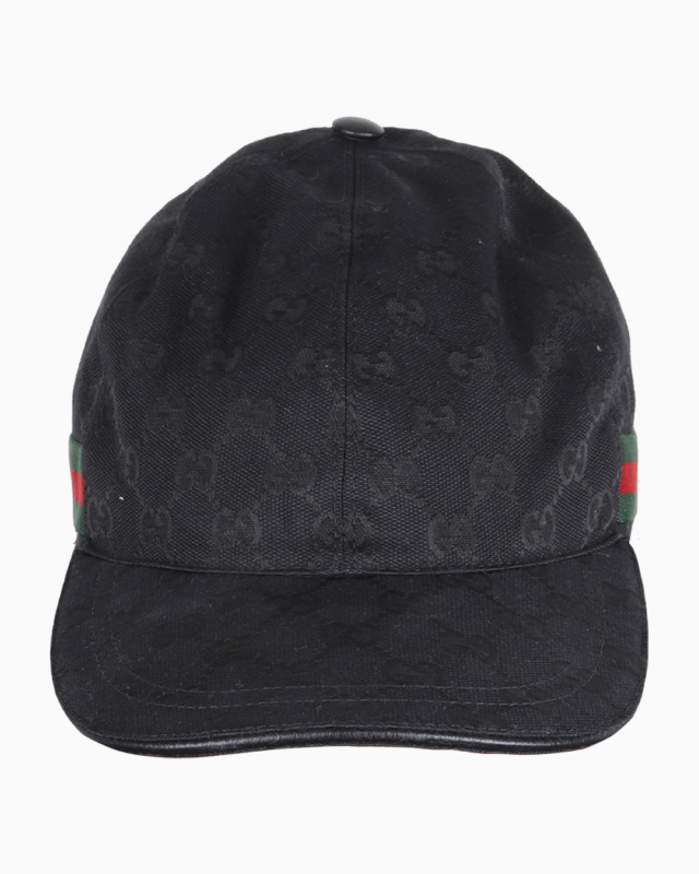 Boné Gucci Original Canvas GG Supreme Web Preto Feminina