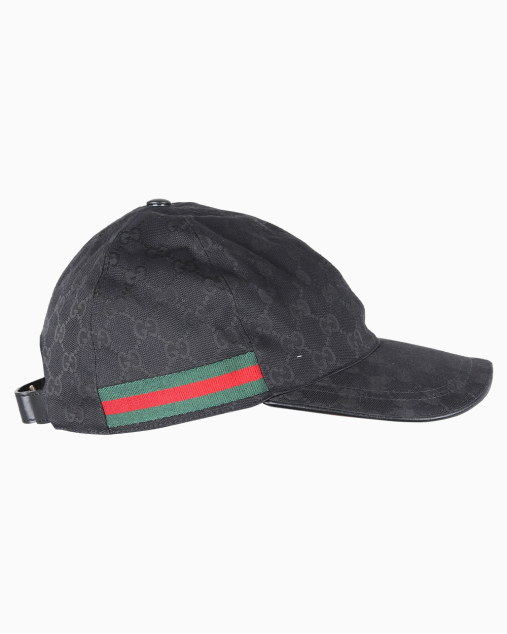 Boné Gucci Original Canvas GG Supreme Web Preto Feminina