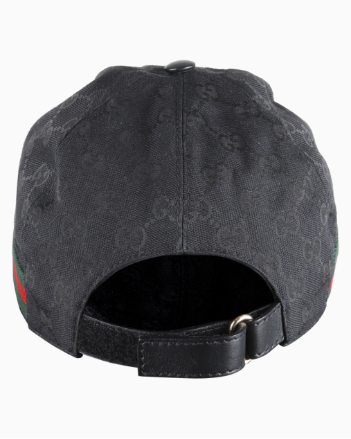 Boné Gucci Original Canvas GG Supreme Web Preto Feminina