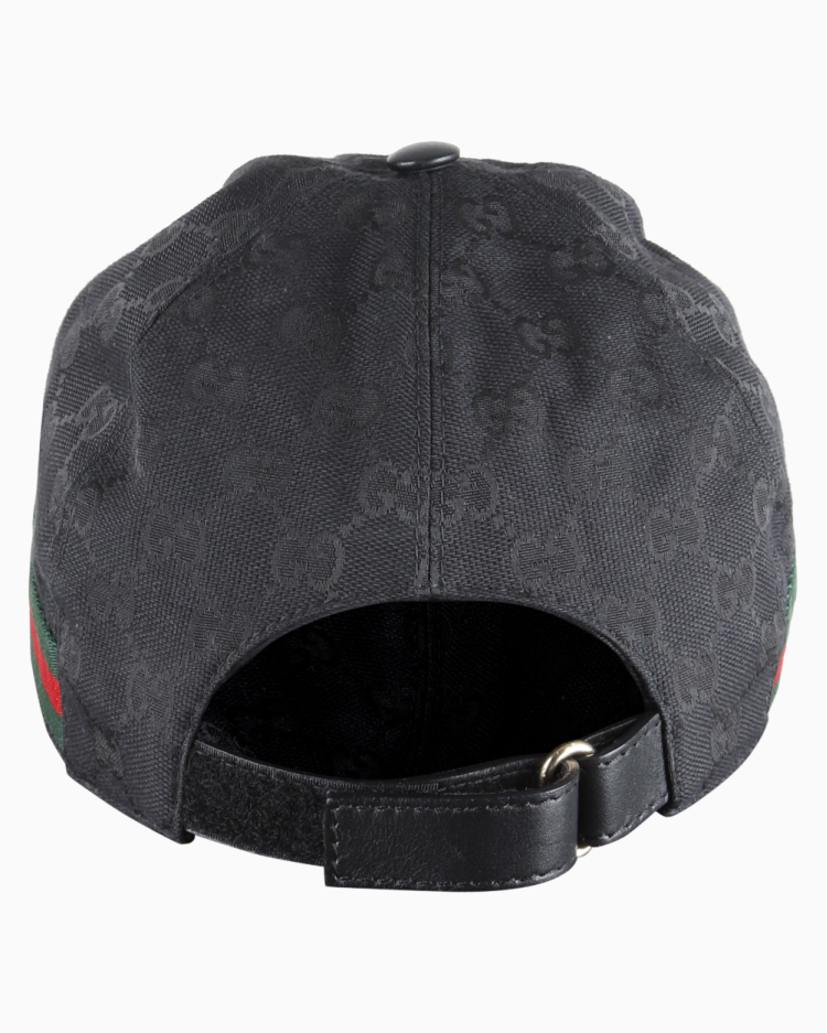 Boné Gucci Original Canvas GG Supreme Web Preto Feminina