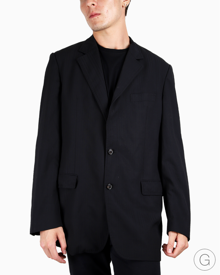 Blazer Hugo Boss Original Lã Risca Preto Masculino