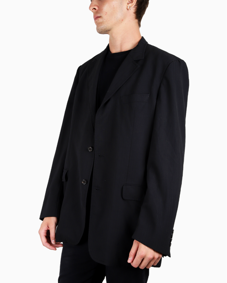 Blazer Hugo Boss Original Lã Risca Preto Masculino