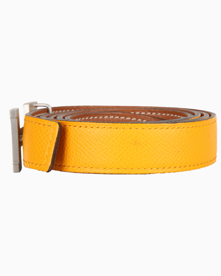 Cinto Hermès Original H Reversível 24mm Laranja/Caramelo Feminino