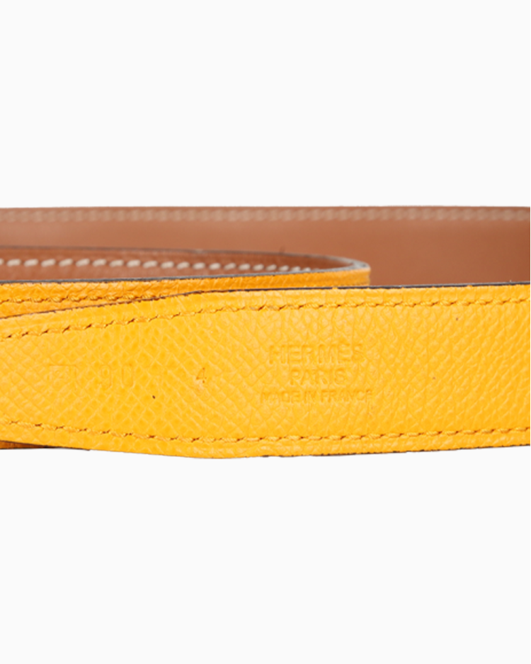 Cinto Hermès Original H Reversível 24mm Laranja/Caramelo Feminino