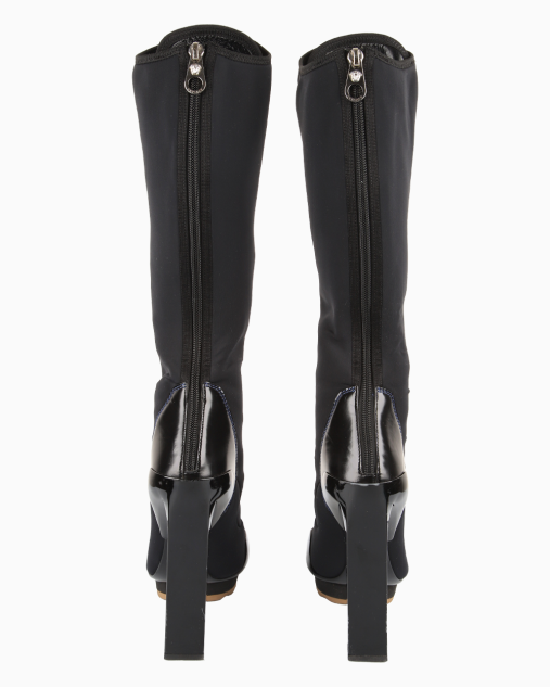 Bota Versace Original Platform Lace Up Nylon Preta Feminina