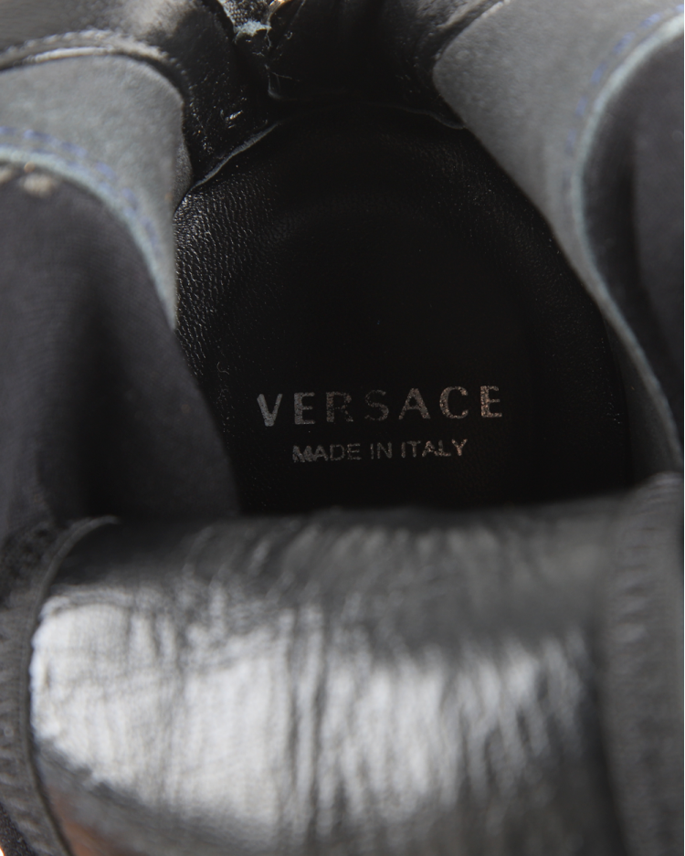 Bota Versace Original Platform Lace Up Nylon Preta Feminina