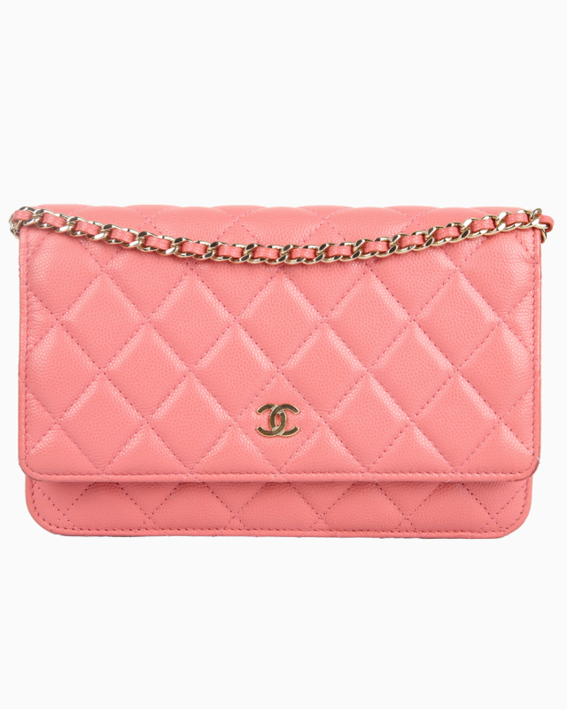 Bolsa Chanel Original Caviar WOC Rosa Feminina