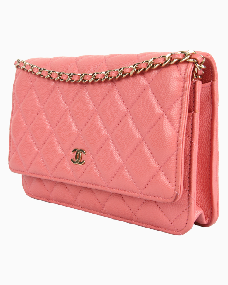 Bolsa Chanel Original Caviar WOC Rosa Feminina