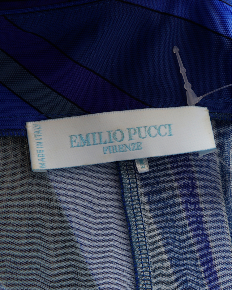 Vestido Emilio Pucci Original Estampado Azul Feminina