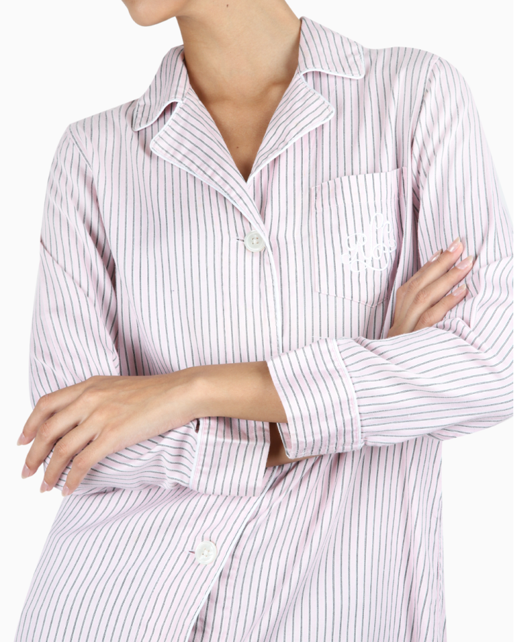 Camisa Ralph Lauren Original Listrada Rosa Feminina