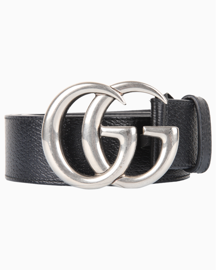Cinto Gucci Original GG Couro Preto Masculino