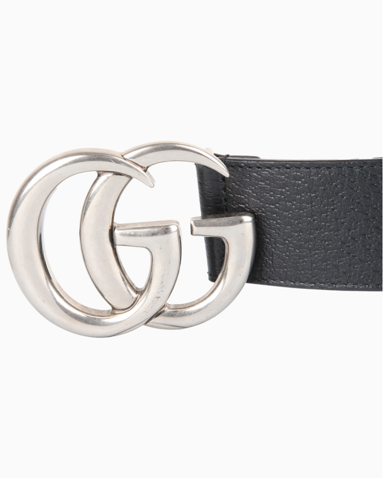 Cinto Gucci Original GG Couro Preto Masculino