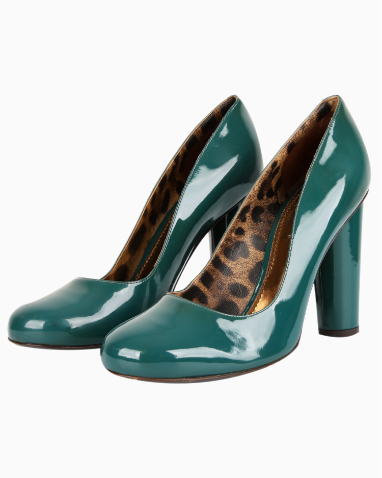 Sapato Dolce & Gabbana Original Verniz Verde Feminino