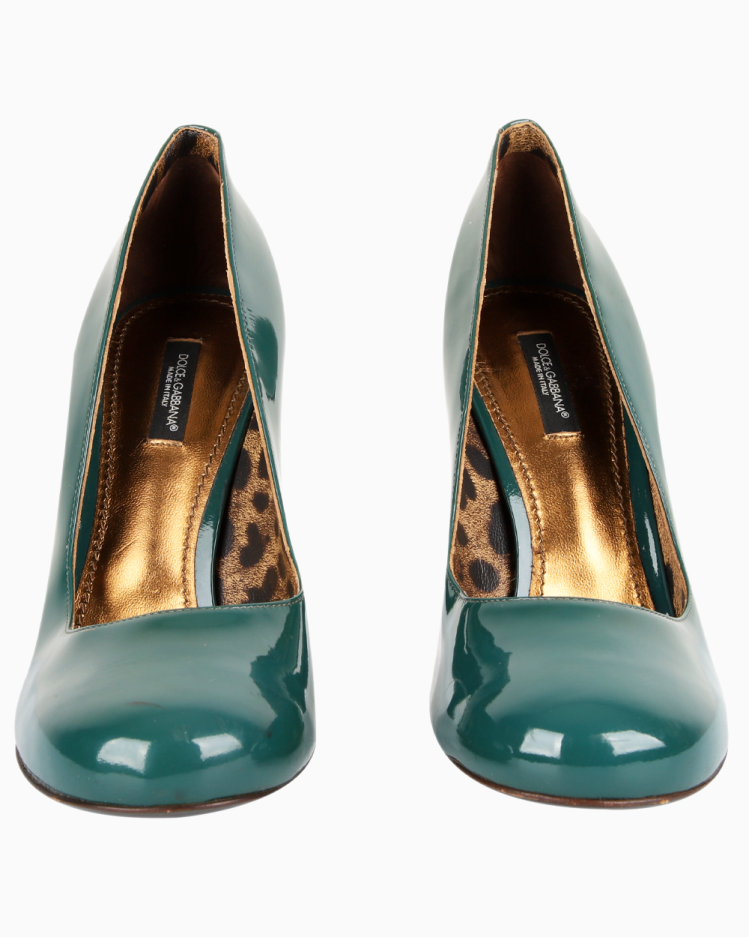 Sapato Dolce & Gabbana Original Verniz Verde Feminino