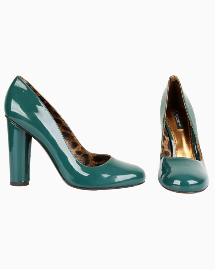 Sapato Dolce & Gabbana Original Verniz Verde Feminino