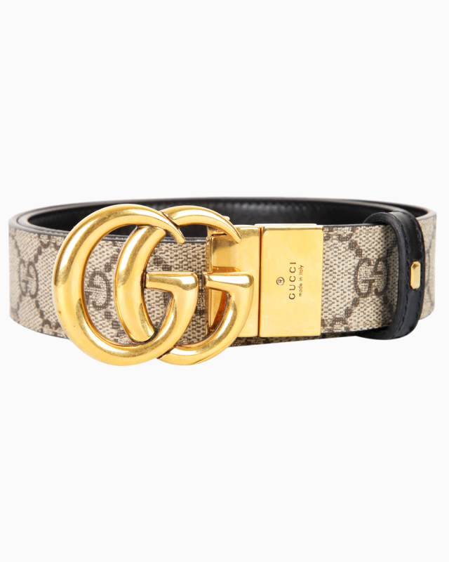 Cinto Gucci Original GG Marmont Dupla Face Feminino