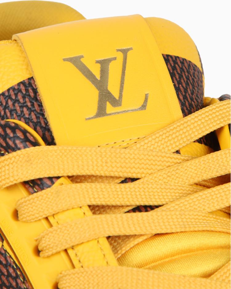Tênis Louis Vuitton Original LV Trainer Damier Pop Amarelo Masculino